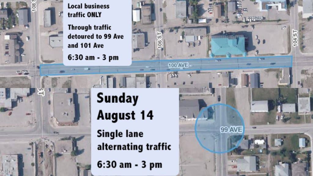 City of FSJ paving 99th Ave intersection, 100th Ave over weekend