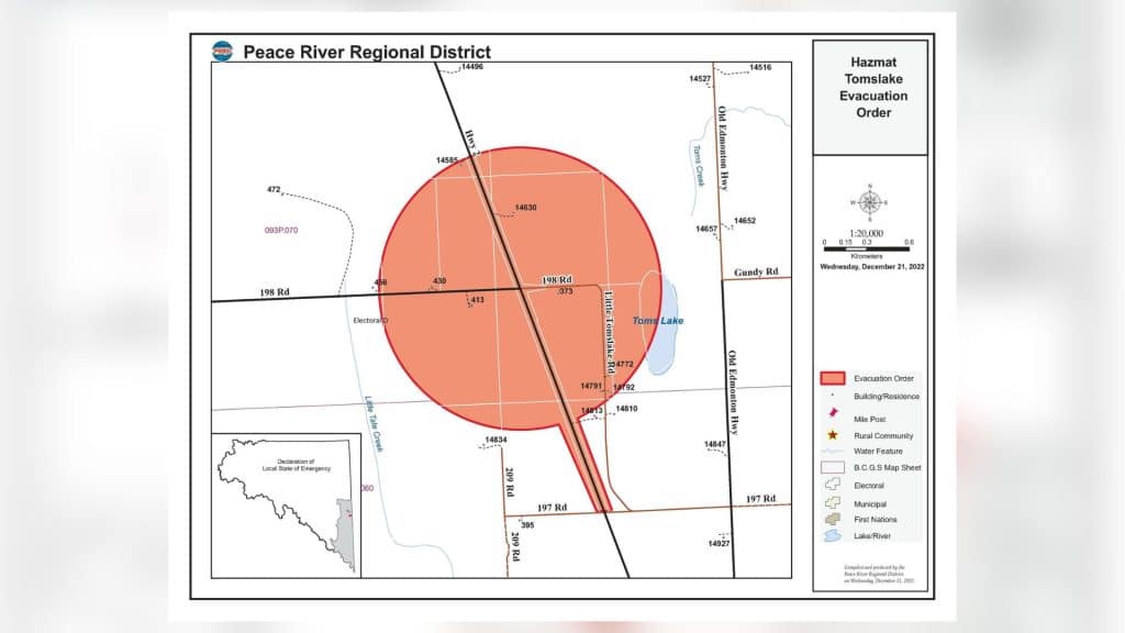 UPDATE: Tomslake area Evacuation order rescinded