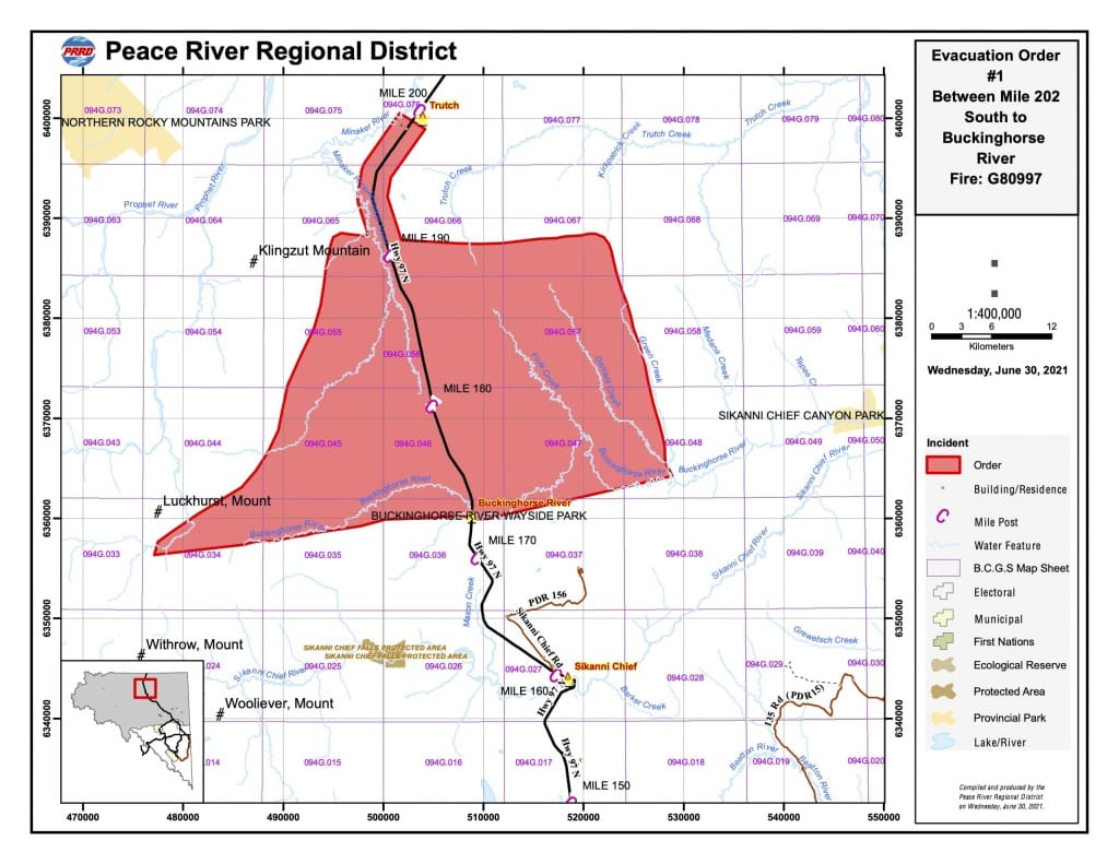 Peace River Regional District issues Evacuation Order and new ...