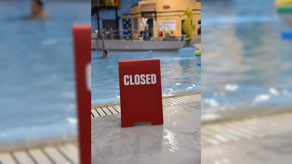 Leisure pool closed for emergent repair