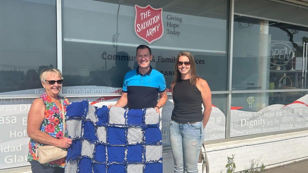 SJA Promo donates hoodie quilts to Salvation Army