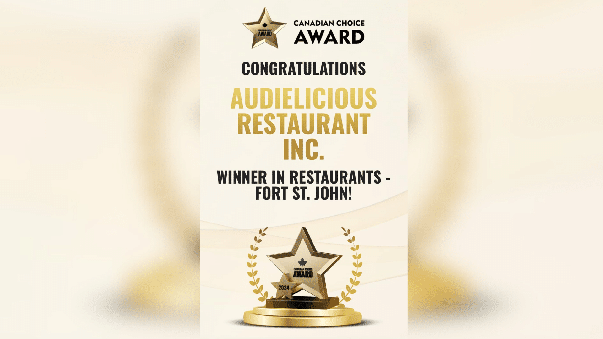 Canadian Choice Award - Audielicious – Energeticcity.ca