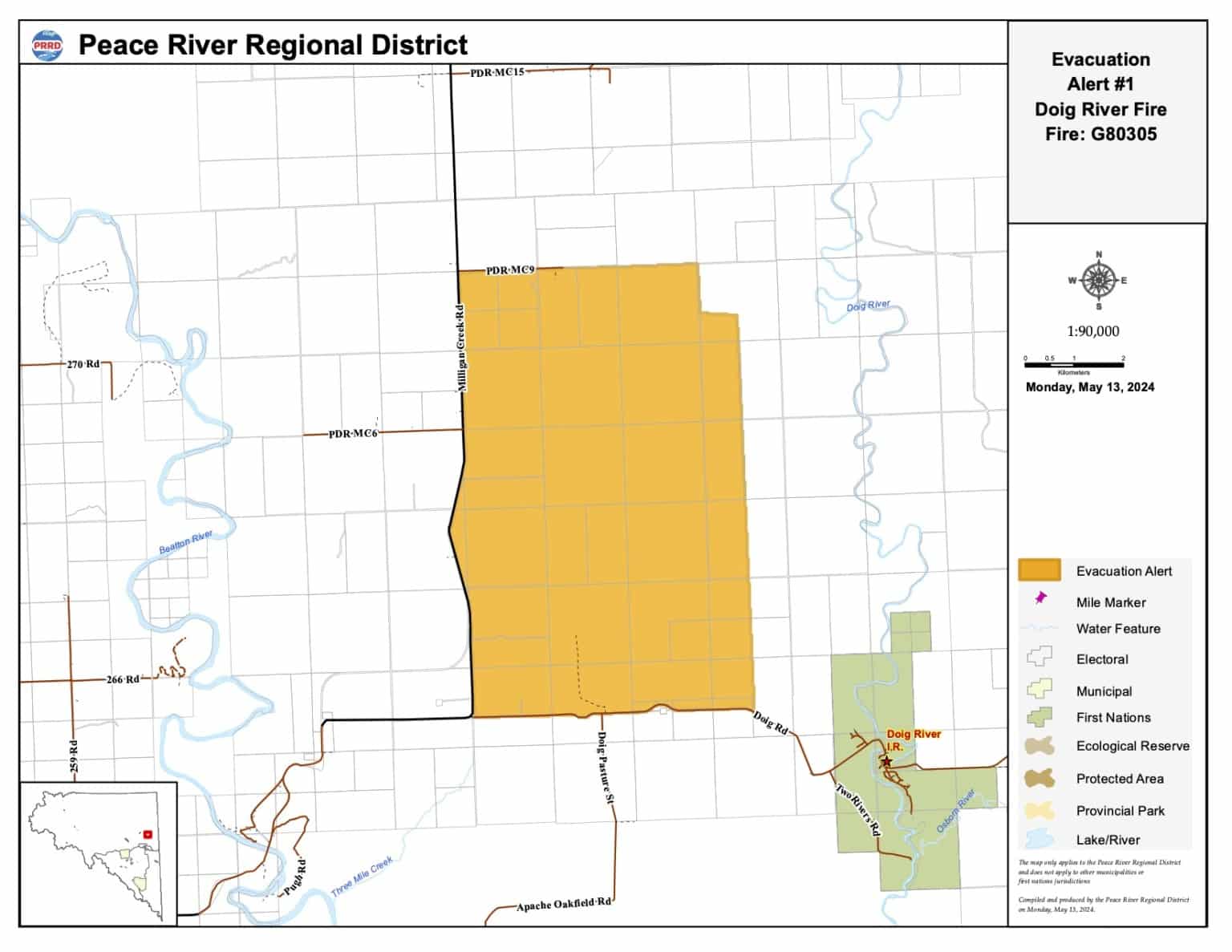 UPDATE: PRRD issues new evacuation order for area near Doig River First ...