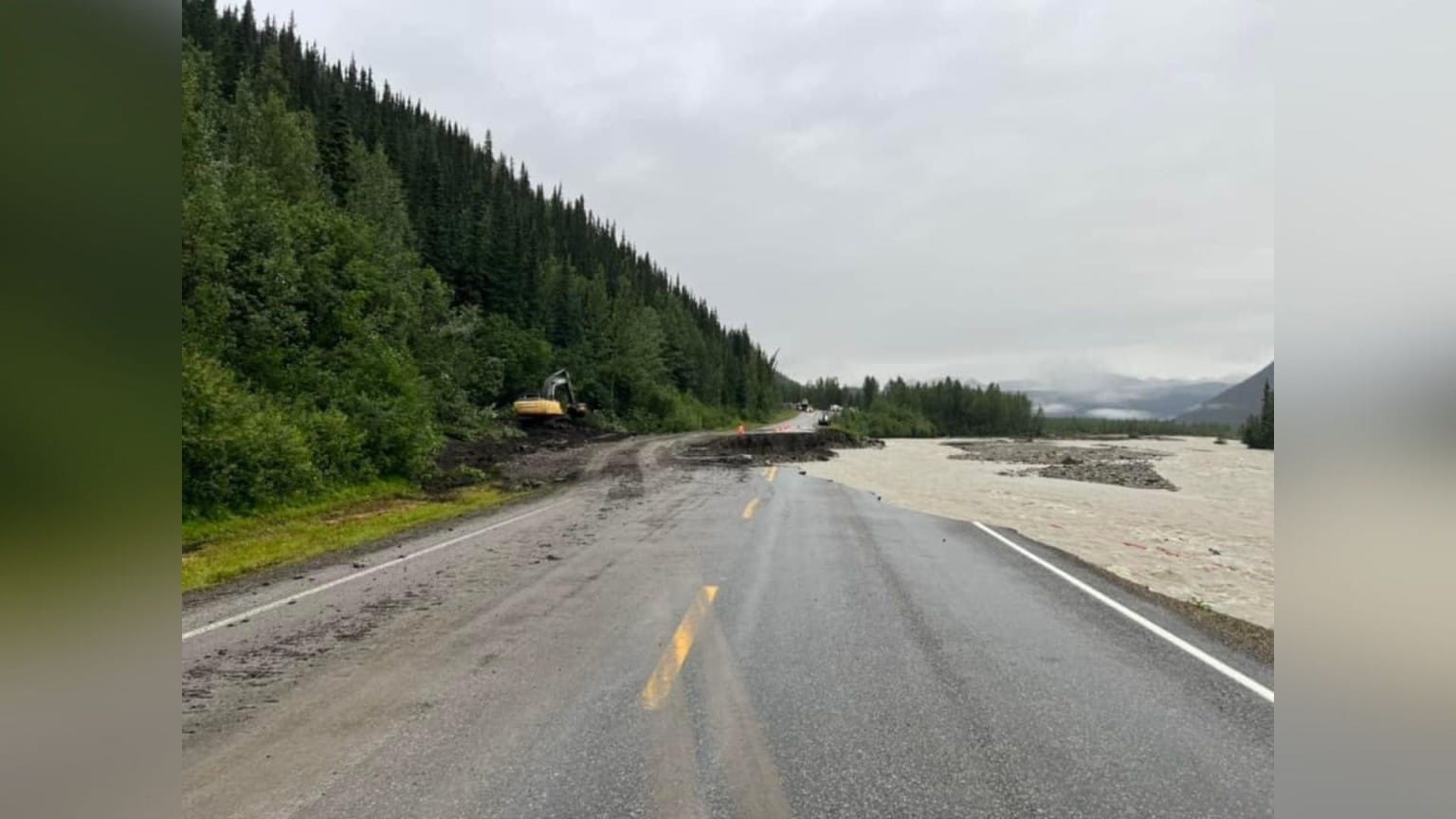 UPDATE: Extreme flooding erodes Highway 97 north of Fort Nelson