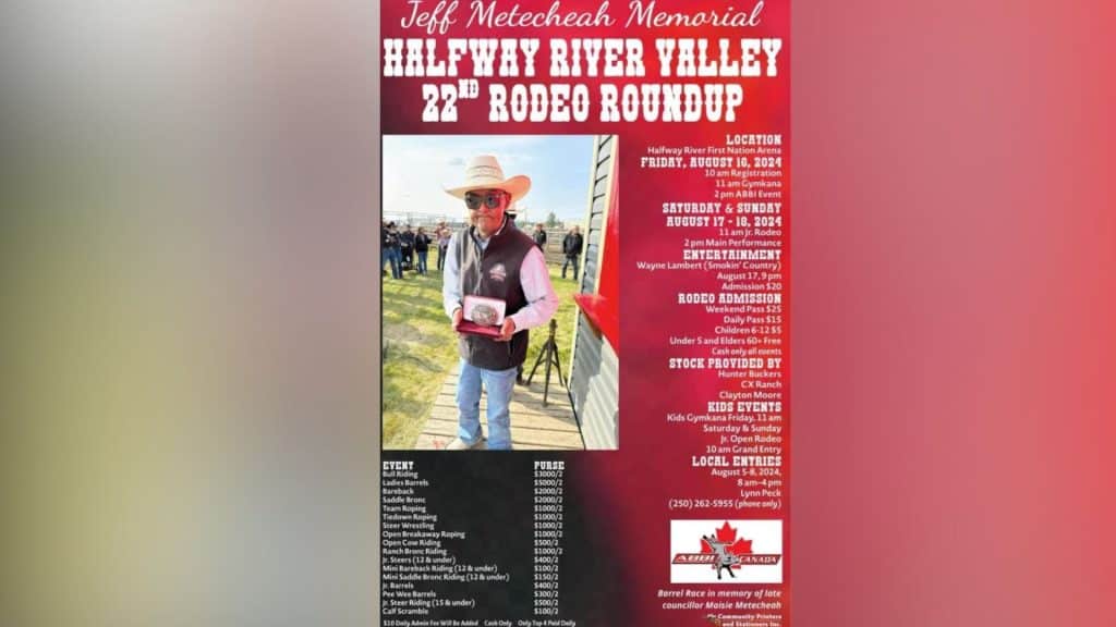 Celebrate Jeffrey Metecheah's legacy at Halfway River Rodeo
